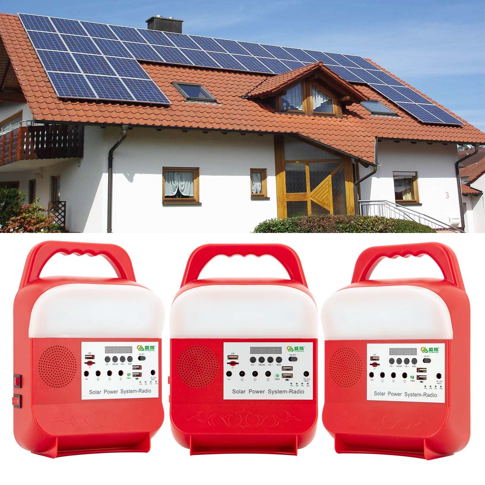 Off Grid Solar Energy Lighting System Portable Rechargeable Power Station