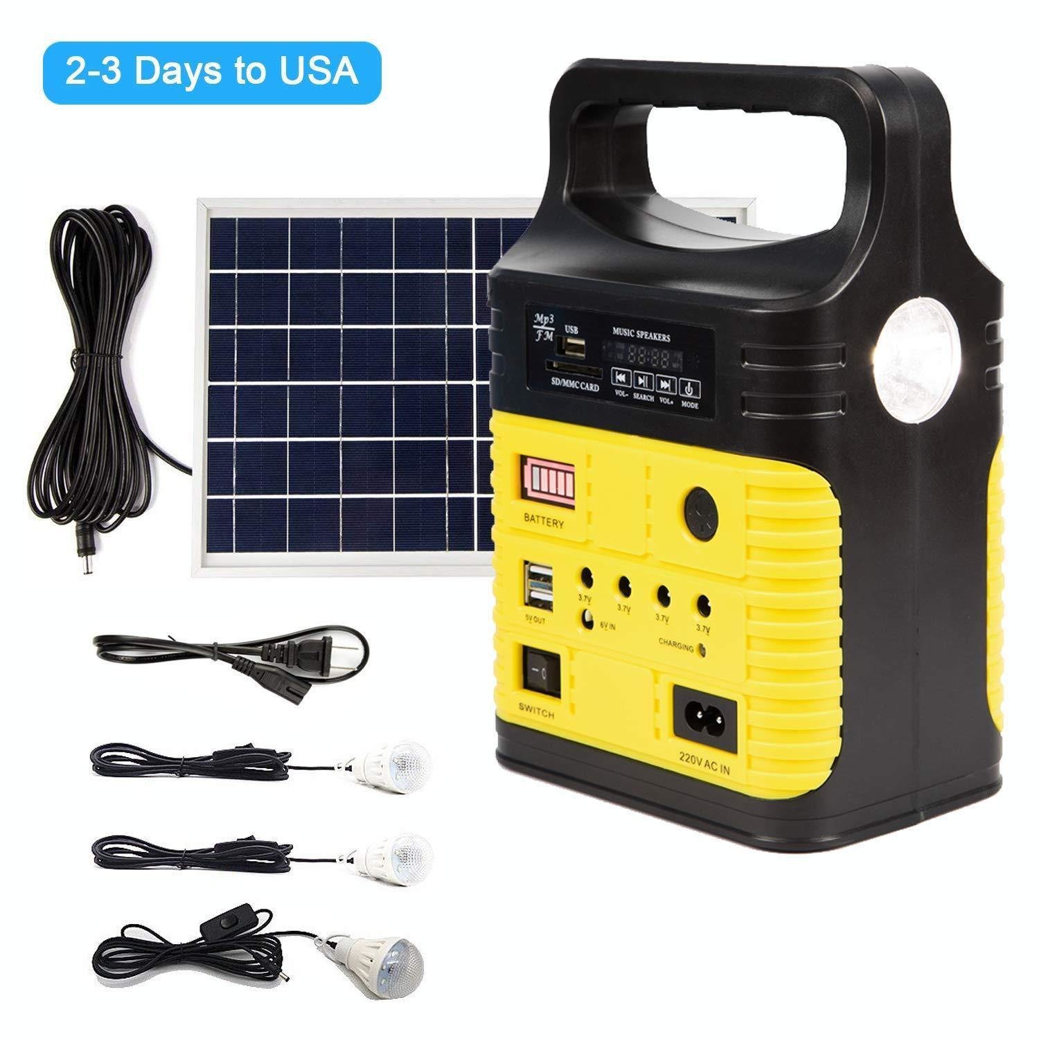 Solar FM Radio Solar Kit off Grid Solar System 10W Solar Home Light Kit ...